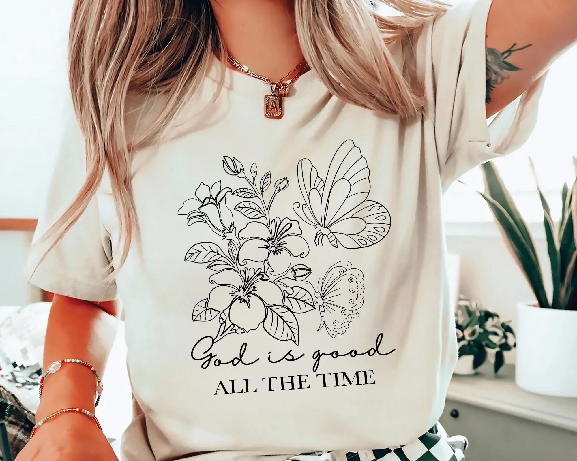 CLOTEX God Is Good Shirt, Boho Christian T Shirt For Women, Floral ...