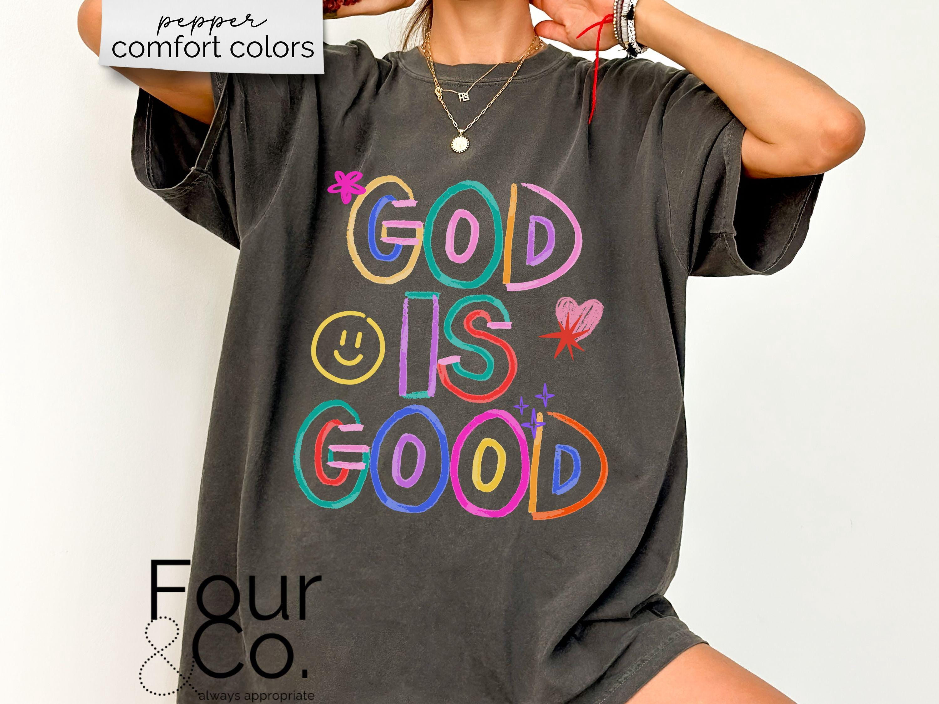 CLOTEX God Is Good Christian T-Shirt, Unisex Religious Tee, Grey M ...