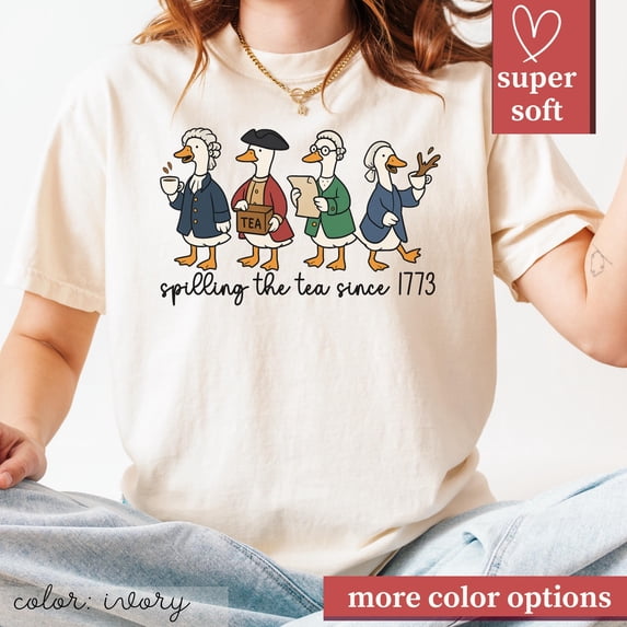 CLOTEX History Teacher Spilling the Tea Since 1773 Comfort Colors Shirt ...