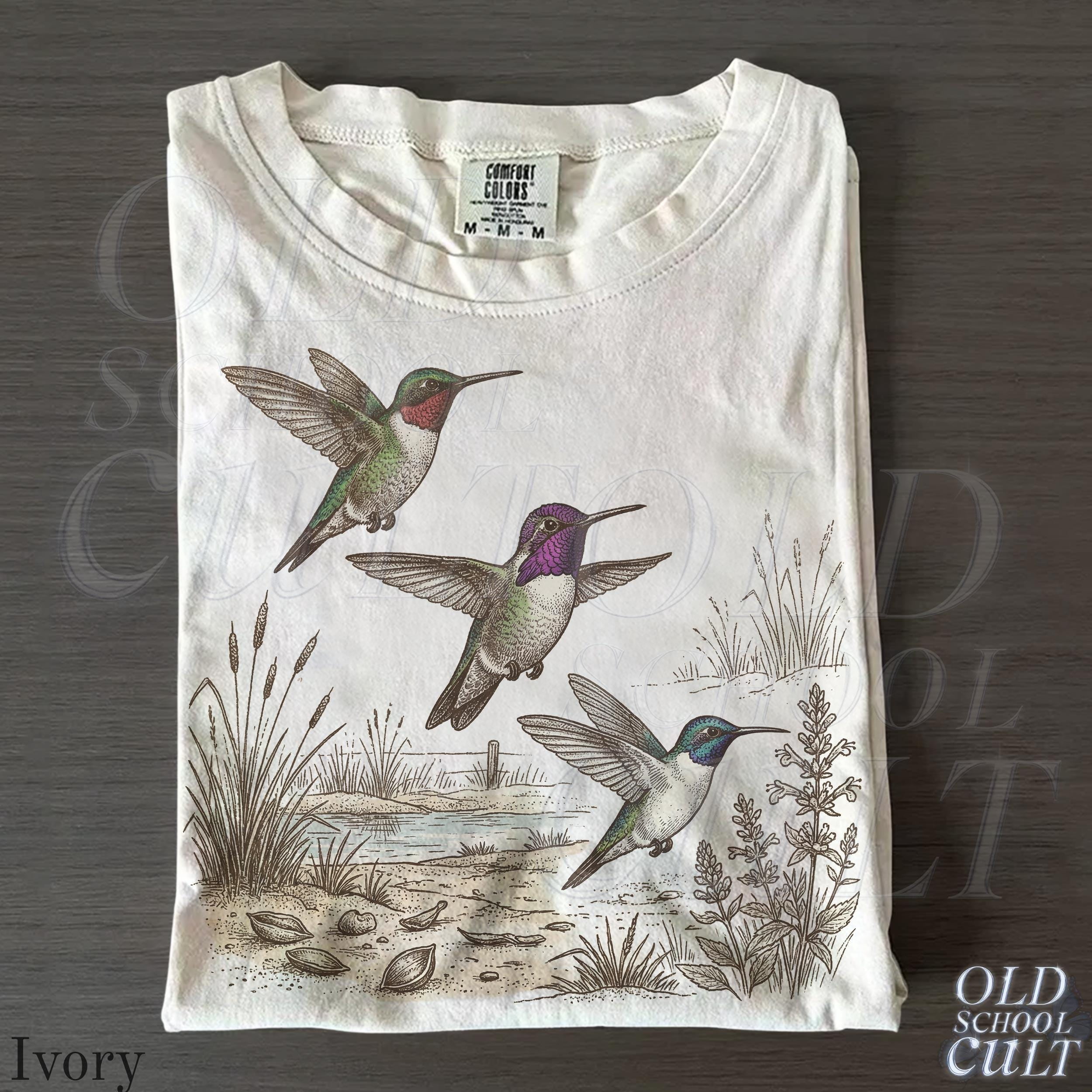 CLOTEX Hummingbird Vintage 90s T Shirt, Retro Flying Birds Graphic Tee ...