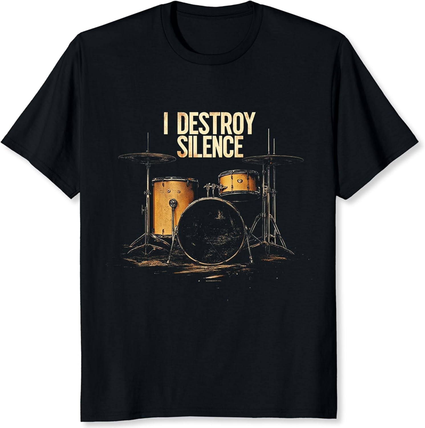 CLOTEX I Destroy Silence Drummer Band T-Shirt for Men Classic Rock ...