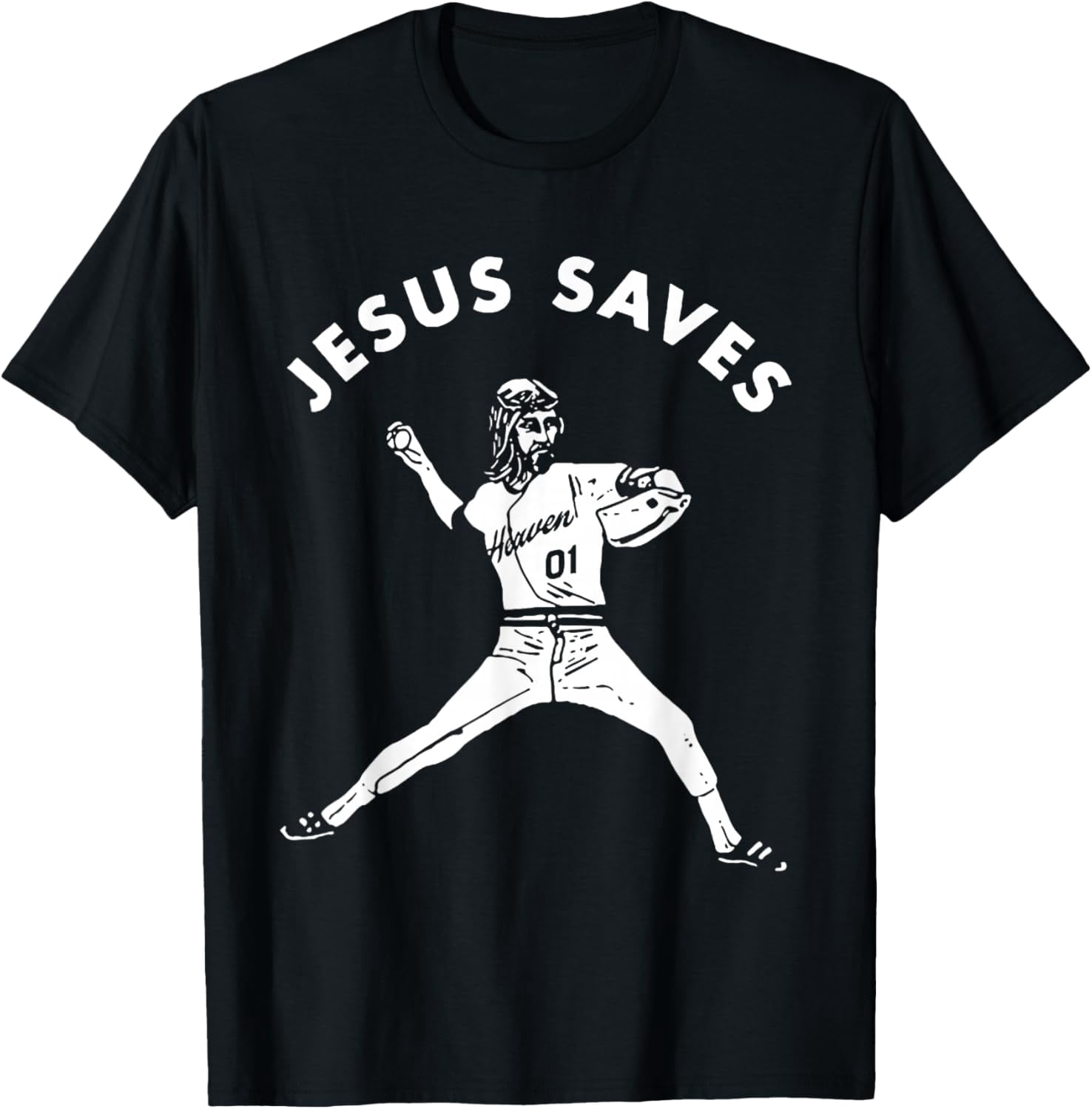 CLOTEX Jesus Saves Religious Christian Faith Baseball Shirt T-Shirt ...