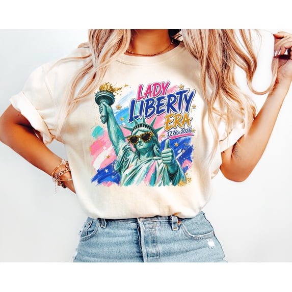 CLOTEX Lady Liberty Era Shirt, Comfort Colors 4th of July Tee Women ...