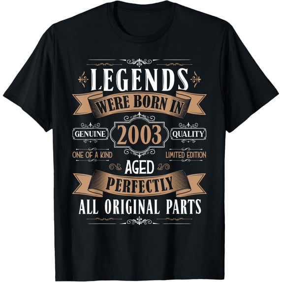 CLOTEX Legends Born in 2003 23rd Birthday 23 Years Old Bday Men T-Shirt ...