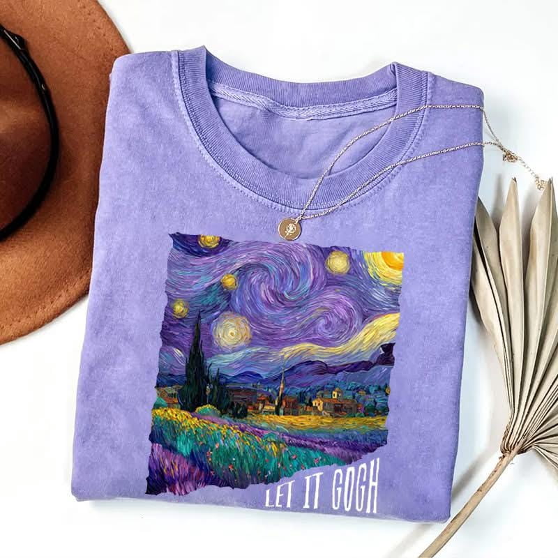 CLOTEX Let It Gogh Starry Night Inspired T-Shirt, Van Gogh Tee ...