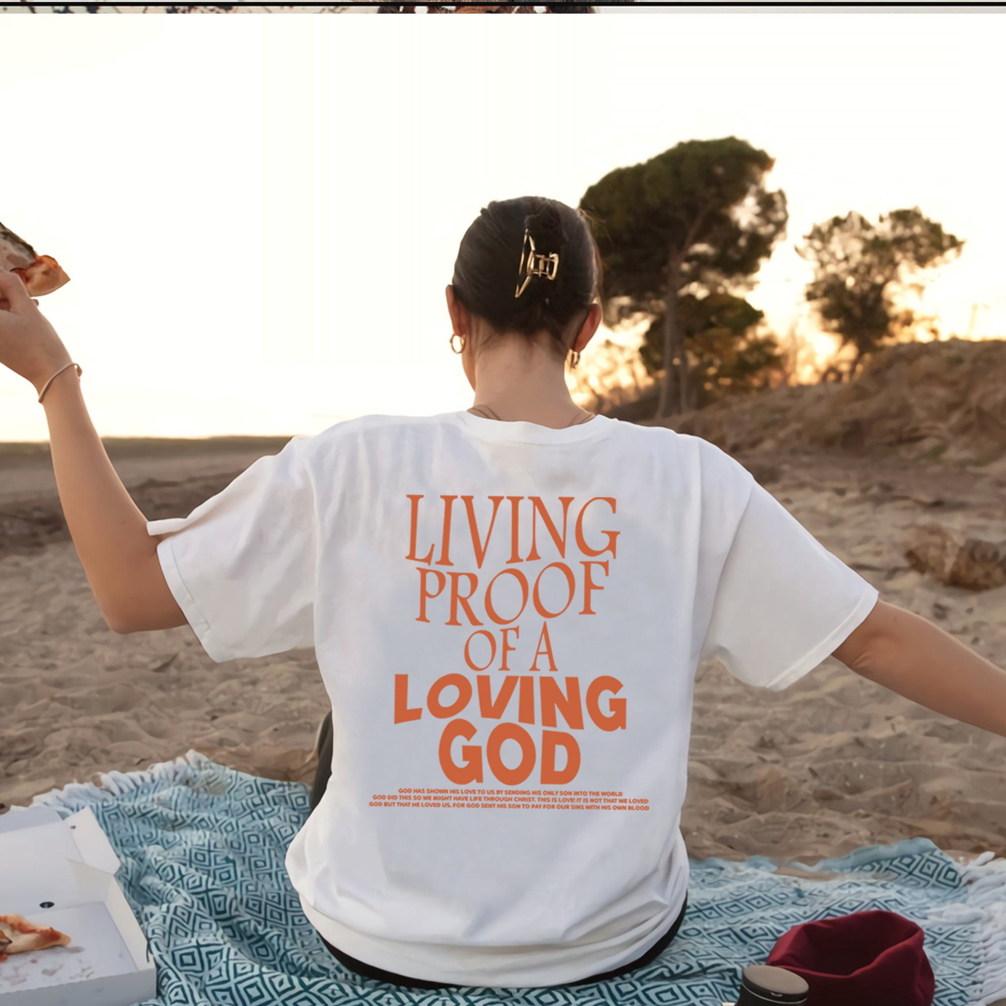 CLOTEX Living Proof Of A Loving God Quote Shirt, Christian Shirt, Jesus ...