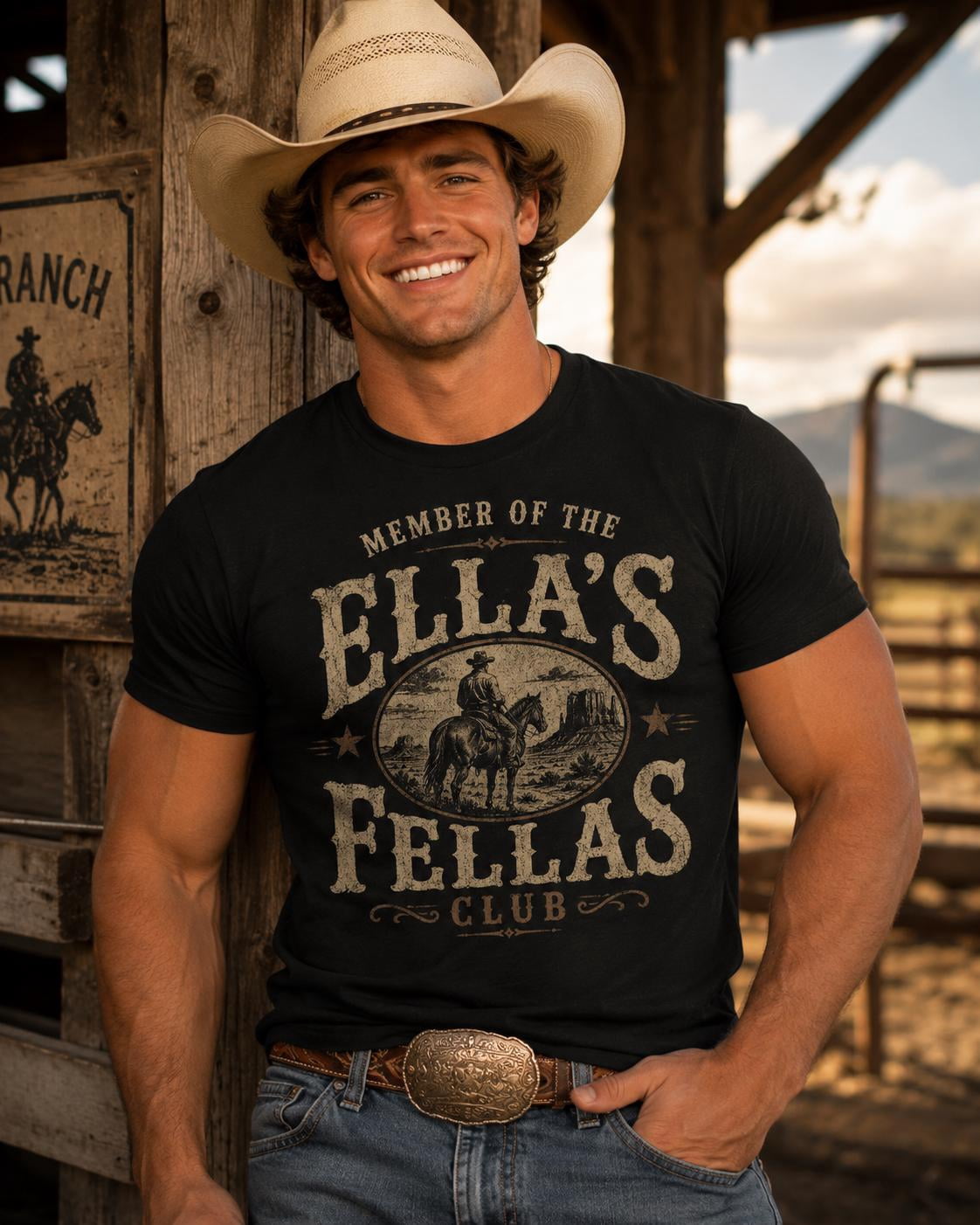CLOTEX Member of the Ella's Fellas Club T-Shirt | Vintage Western ...