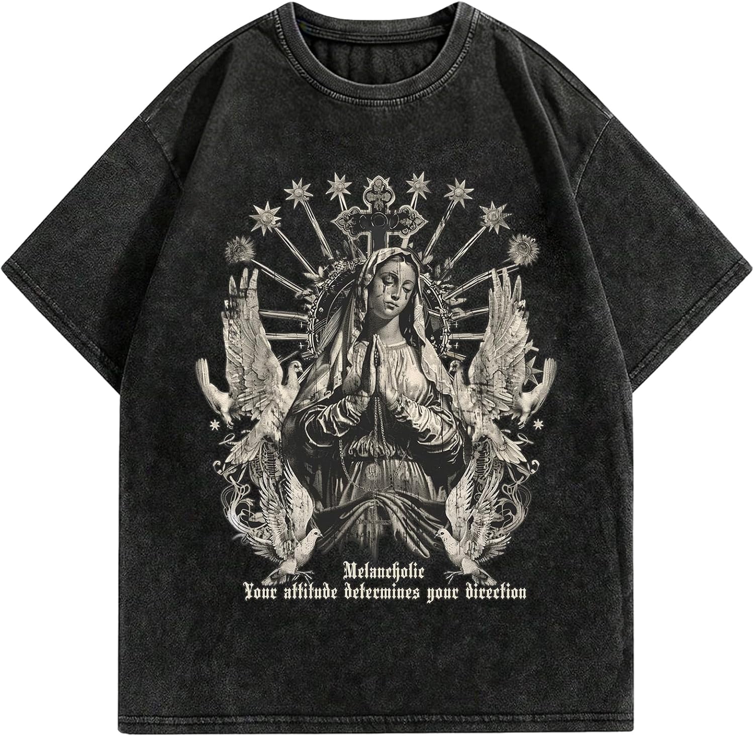 CLOTEX Mens Women Graphic Tees Vintage Washed Cotton Short Sleeve Y2K ...