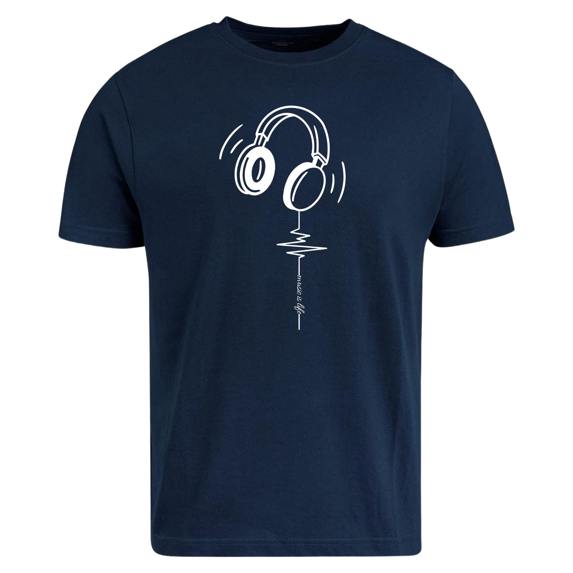 CLOTEX Music Is Life T-Shirt | Headphone Graphic Tee | Cool Music Lover ...