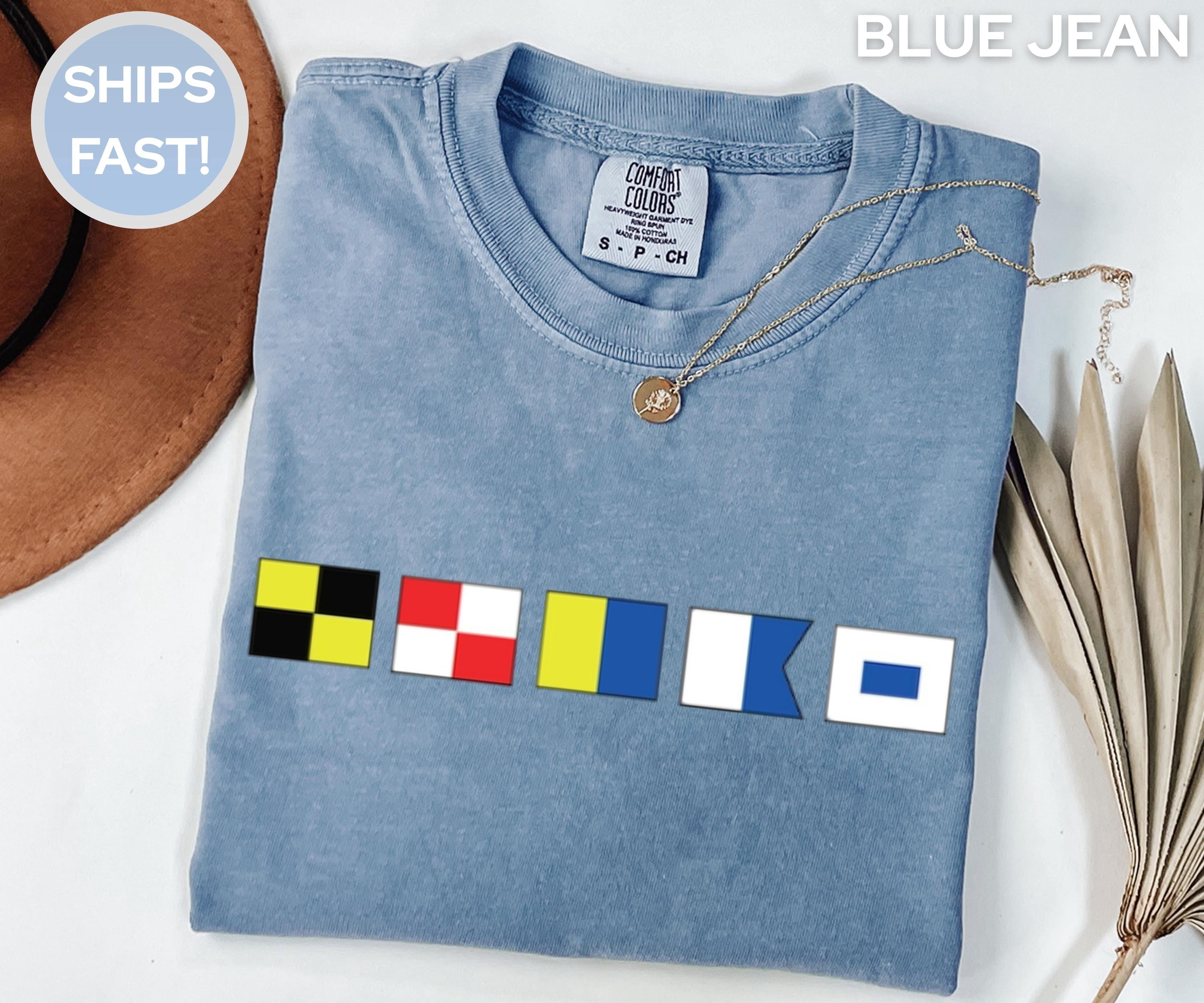 CLOTEX Nautical Flag Name Shirt, Sailing Tees, Comfort Colors Unisex T ...