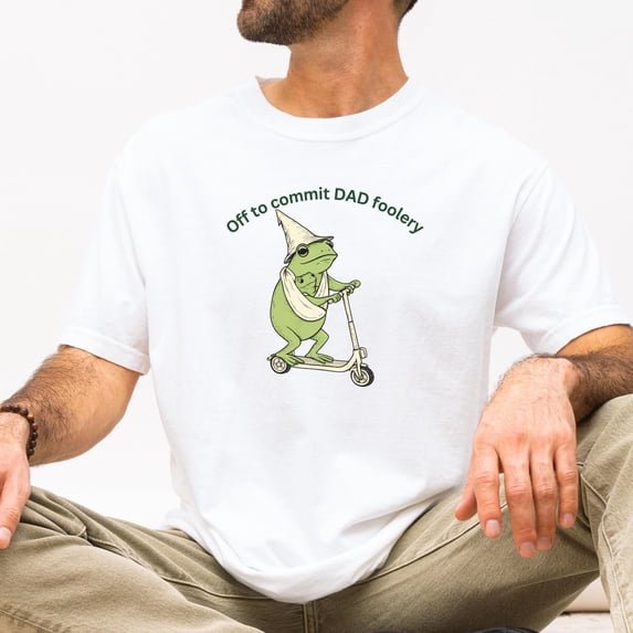 CLOTEX New Dad Frog Comfort Colors Shirt, Off to Commit Dad Foolery ...