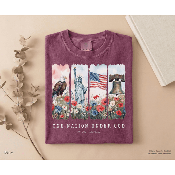 CLOTEX One Nation Under God Shirt, America 250 Anniversary, Patriotic ...