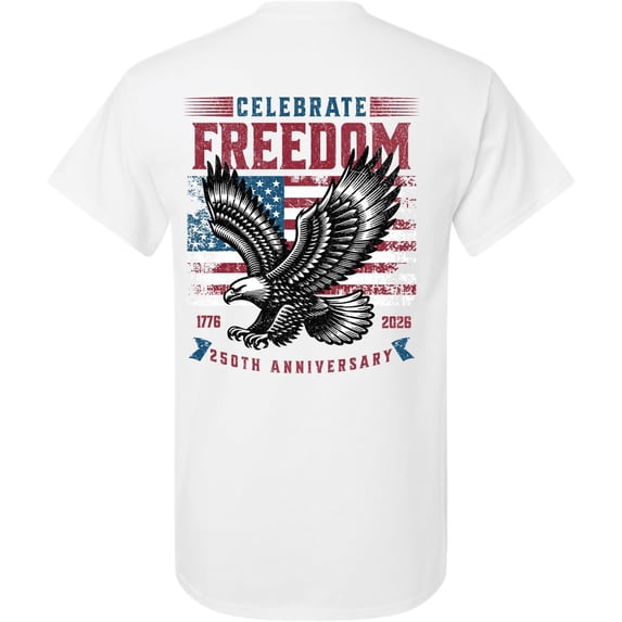 CLOTEX Patriot Men's Graphic T-Shirt, Celebrate Freedom 250th ...