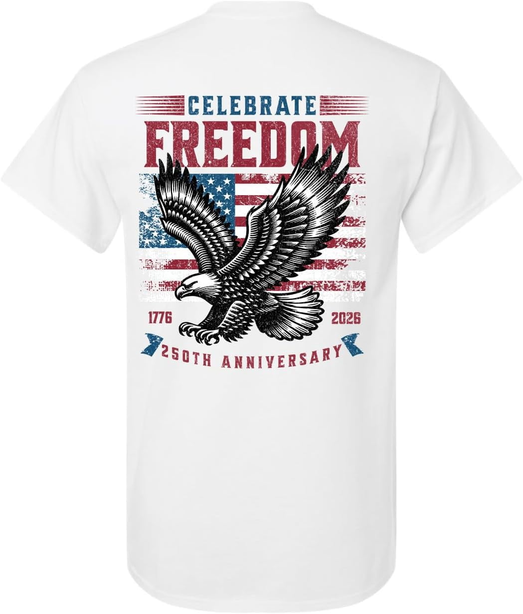 CLOTEX Patriot Men's Graphic T-Shirt, Celebrate Freedom 250th ...