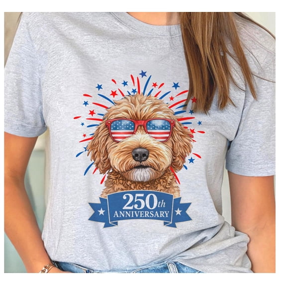 CLOTEX Patriotic Dog Shirt, USA 250th Anniversary Tee, 4th of July Pet ...