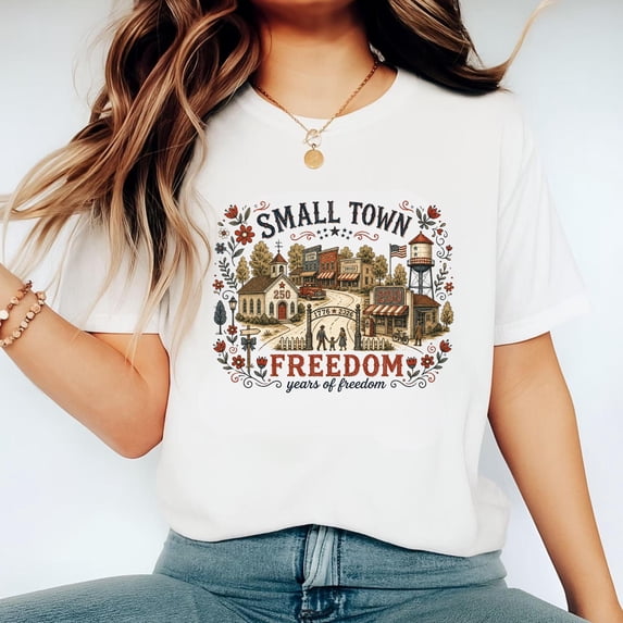 CLOTEX Patriotic Small Town USA T-Shirt 250 Years of America Tee, Retro ...