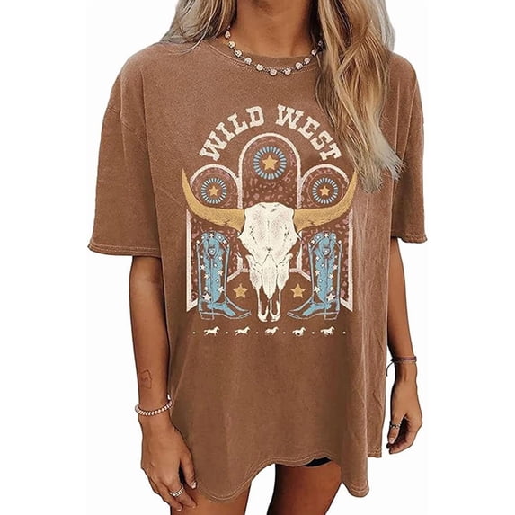 CLOTEX Plus Size Women Oversized Western Graphic Tee Vintage Rodeo ...