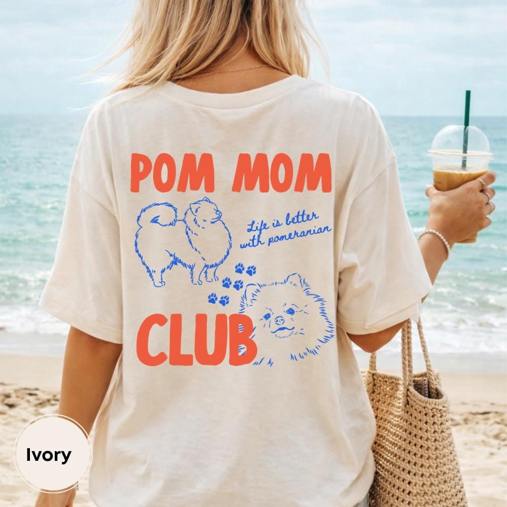 CLOTEX Pom Mom Club, Pomeranian Shirt, Comfort Colors Pom T-shirt, Dog ...