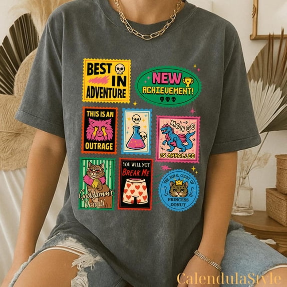 CLOTEX Princess Donut And Mongo, Dungeon Crawler Carl Book Stamps Shirt ...
