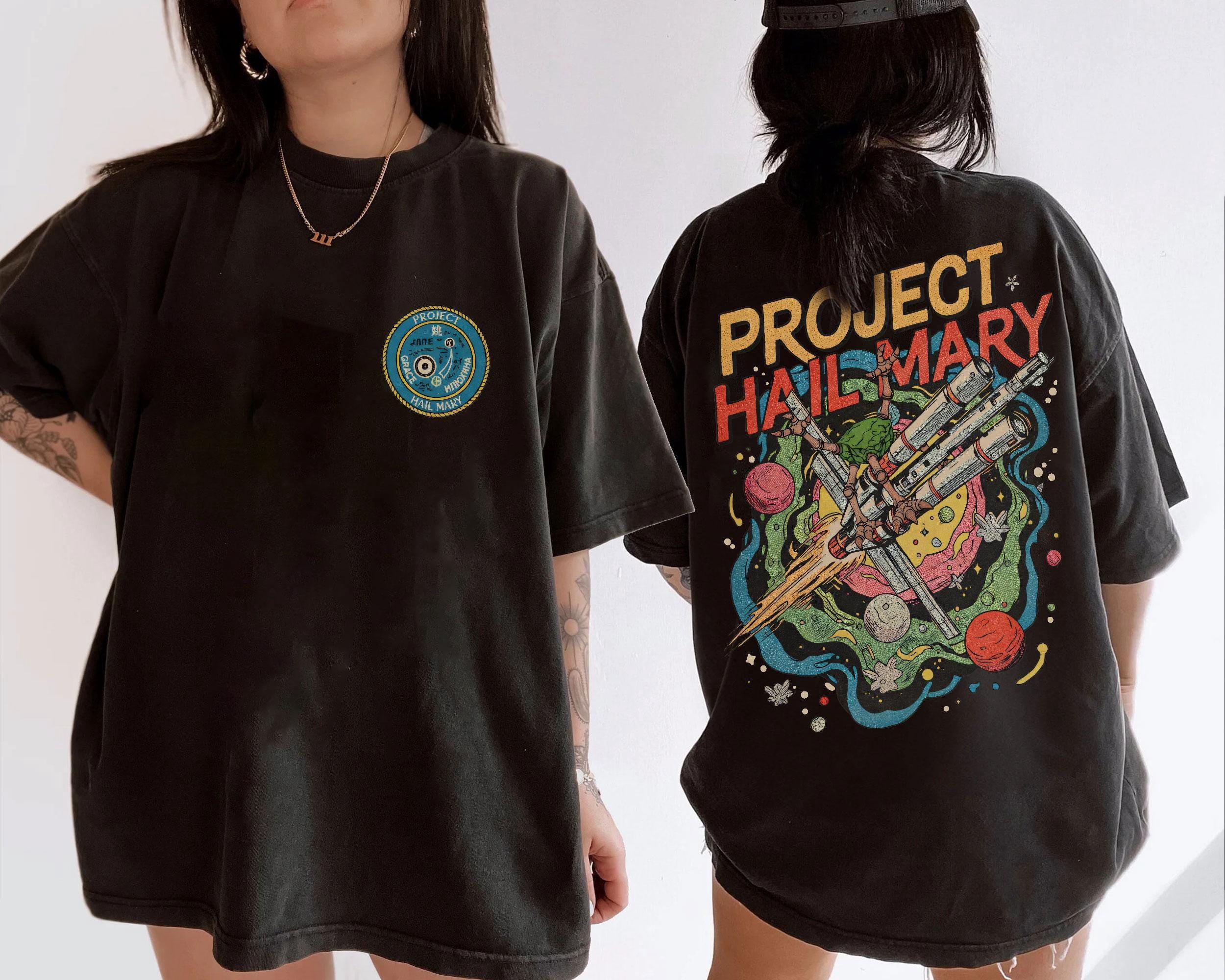 CLOTEX Project Hail Mary Book Two Sided Shirt Rocky Amaze Sci-Fi Book ...