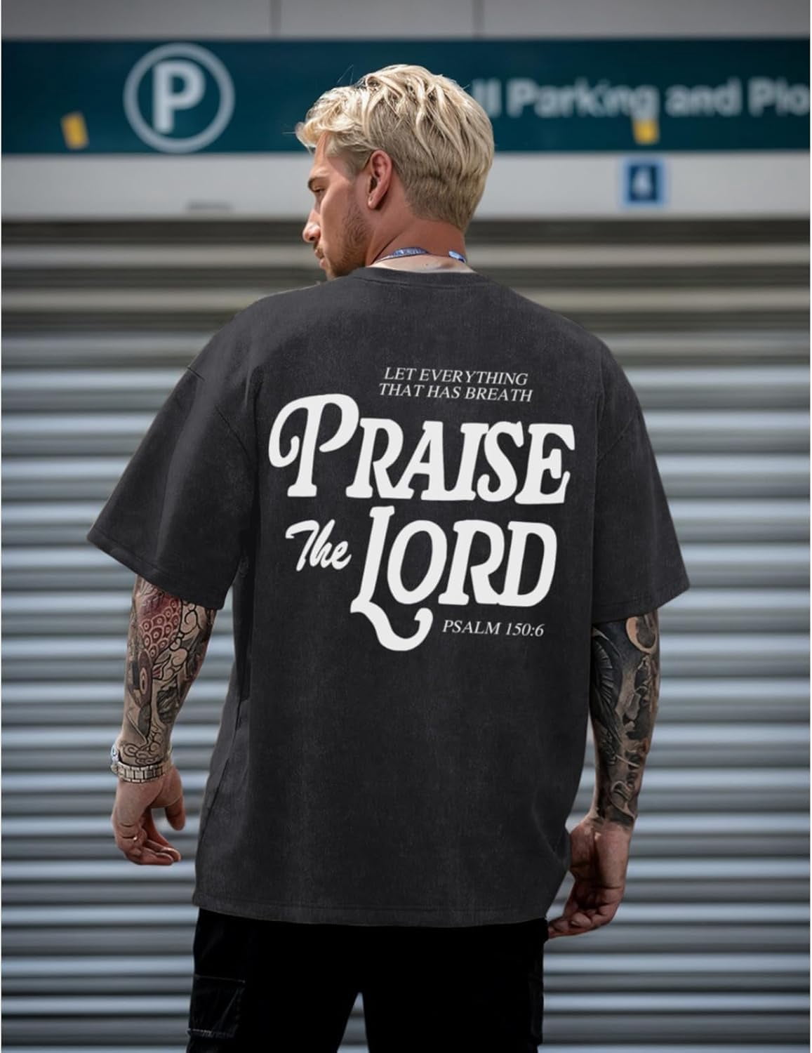 CLOTEX Religious Praise The Lord Bible Verse Shirt Oversized Graphic ...