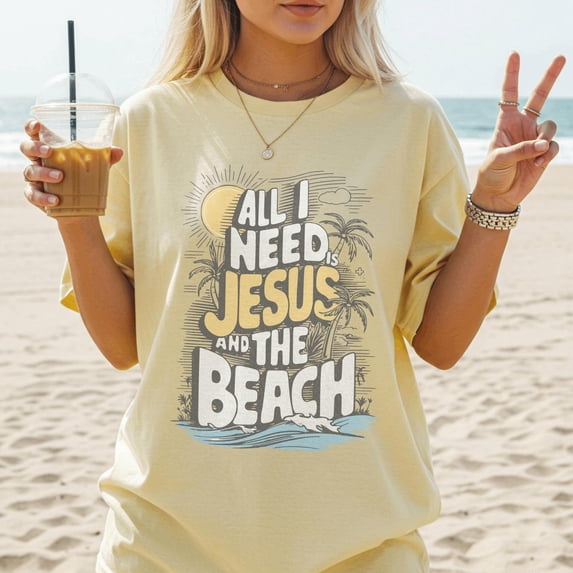 CLOTEX Retro Christian Trendy Oversized Comfort Colors Tee, All I need ...