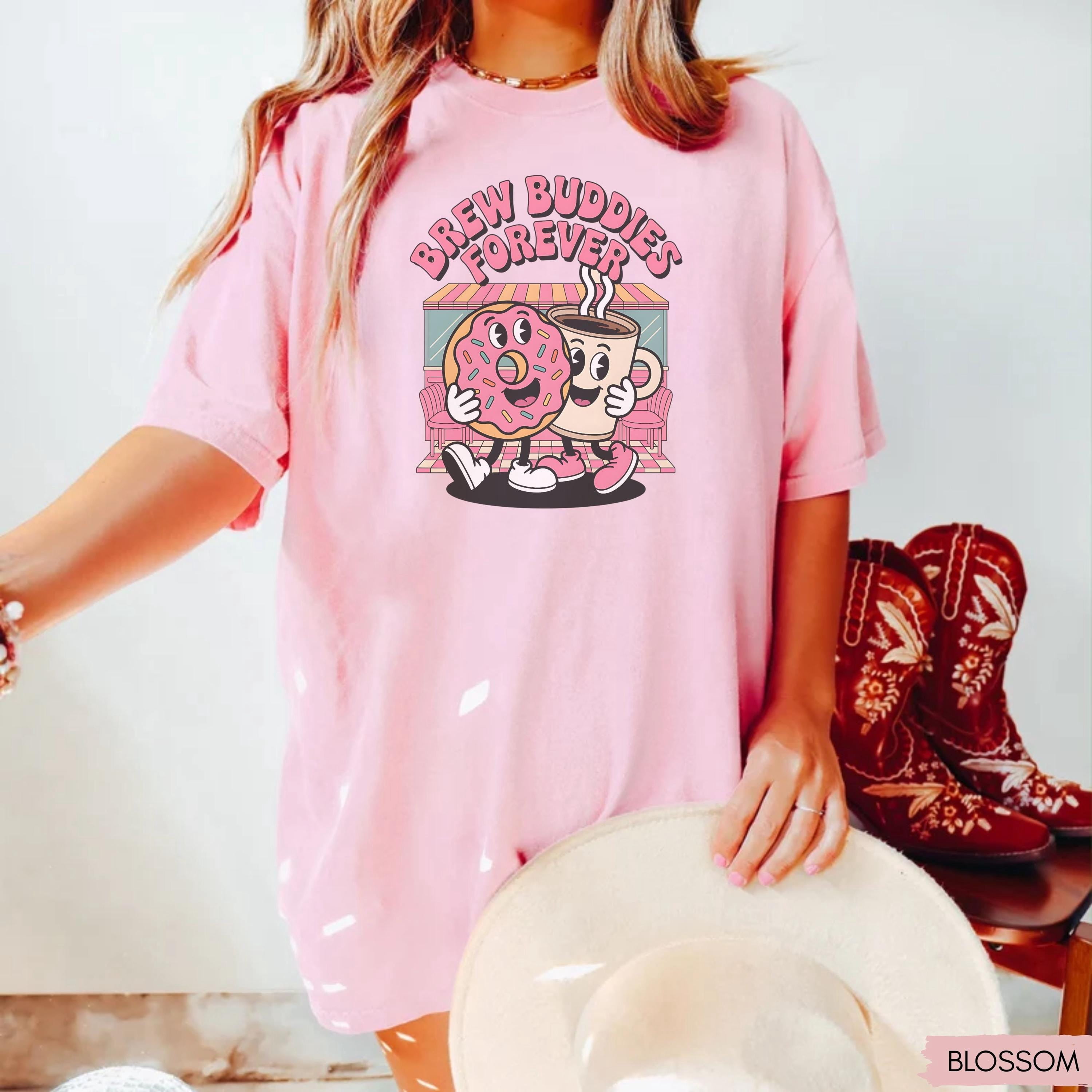 CLOTEX Retro Coffee Shirt, Brew Buddies Forever Iced Coffee Lover ...