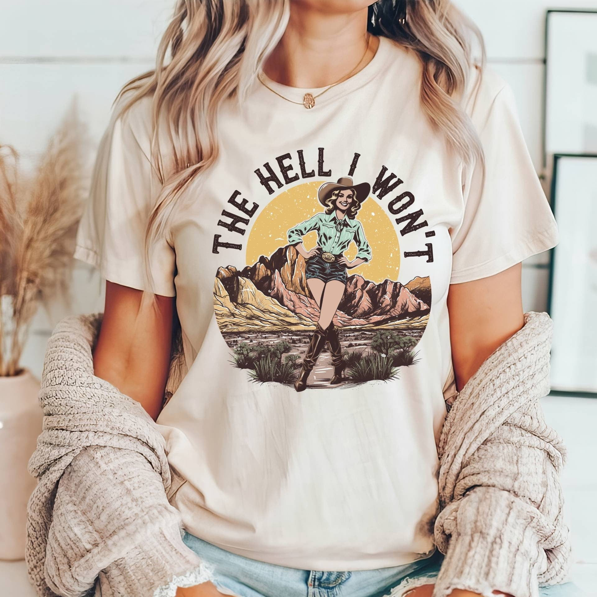 CLOTEX Retro Cowgirl T-Shirt, Western Graphic Tee, Quote Shirt, Denim S ...
