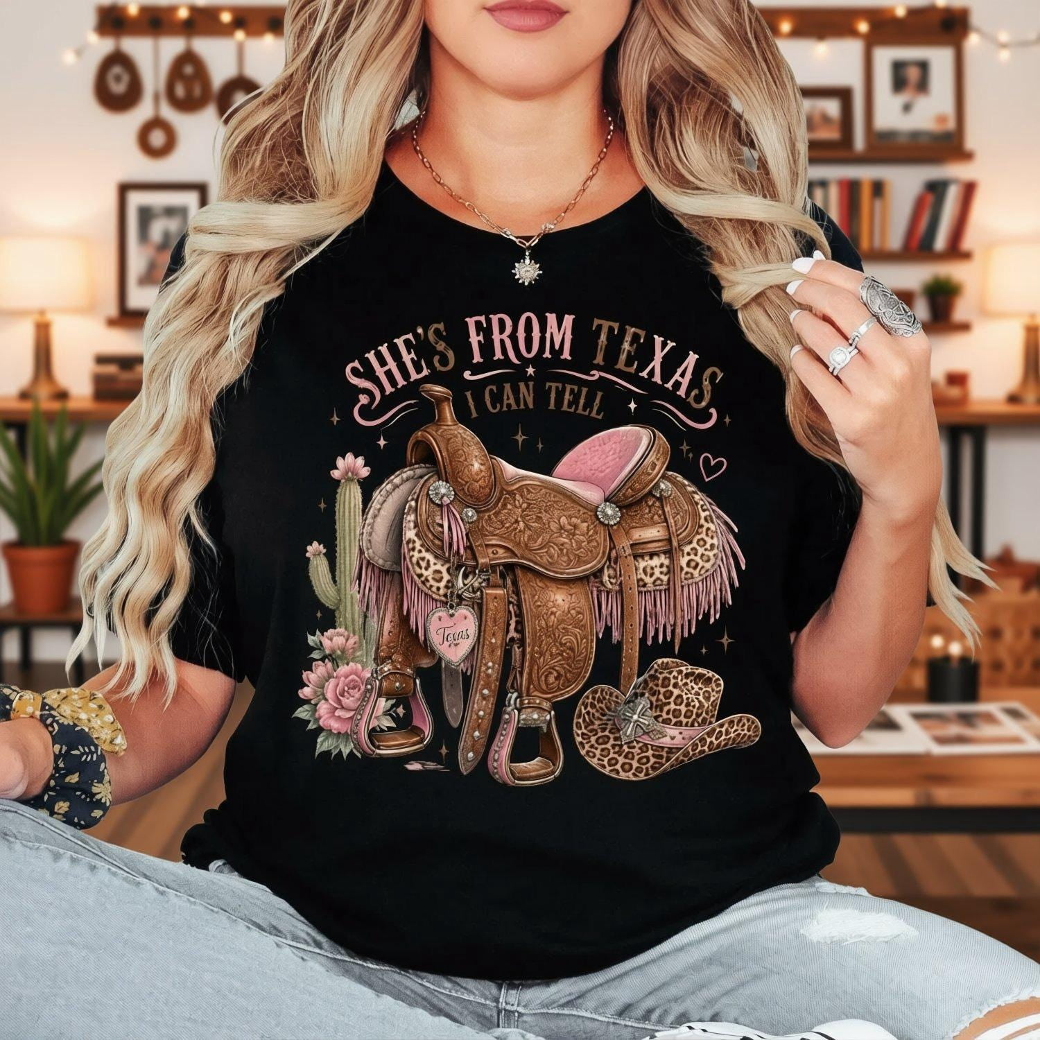 CLOTEX She’s From Texas Shirt, Western Cowgirl Graphic Tee, Texas ...