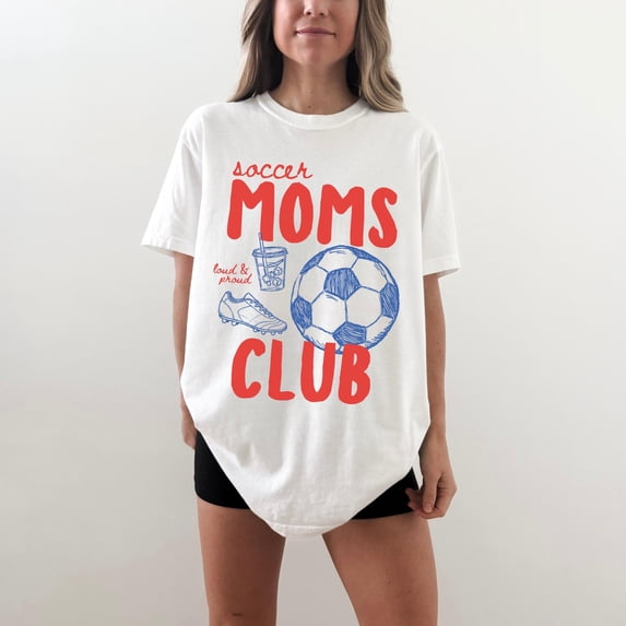 CLOTEX Soccer Moms Club Comfort Colors® T-Shirt, Game Day Doodle Soccer ...