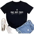 CLOTEX Soft T-Shirt for Women with Cute Pray Wait Trust Graphic Design ...