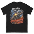 CLOTEX Sorry I'm Late Crankin My Hog Skeleton Biker T-Shirt – Funny ...