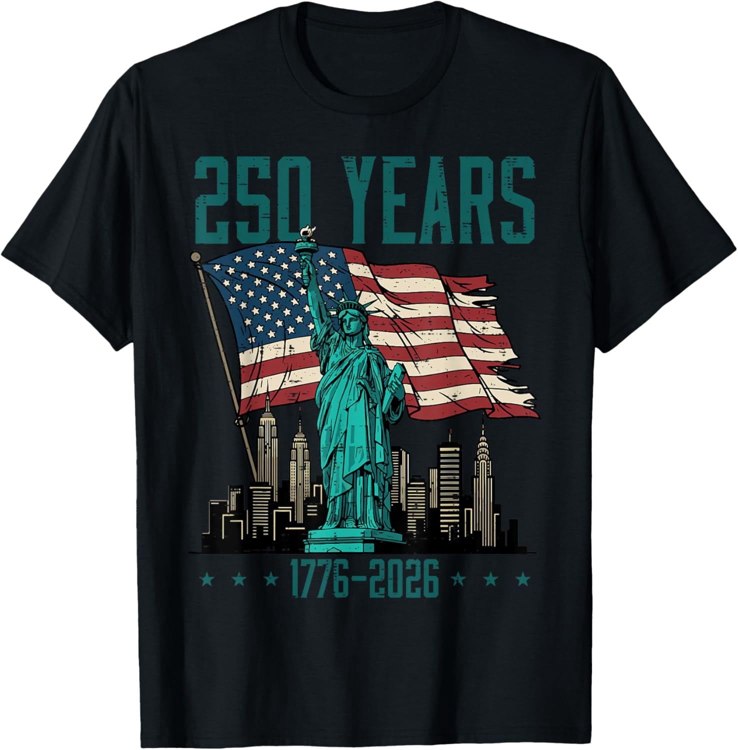 CLOTEX Statue of Liberty 250th Anniversary T-Shirt, Unisex Graphic Tee ...