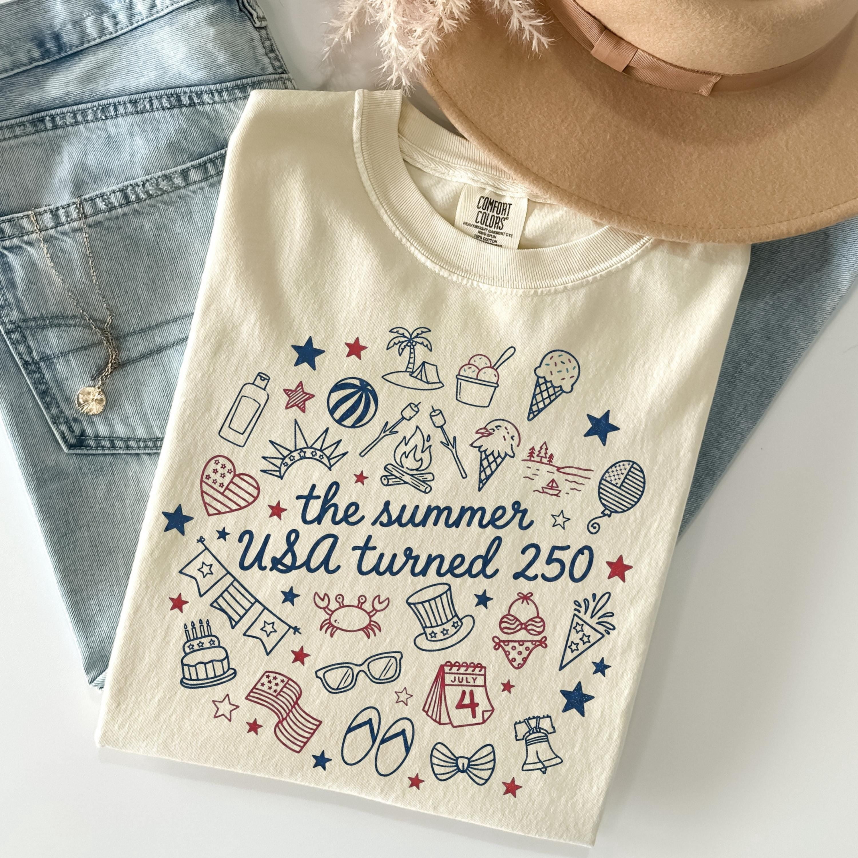 CLOTEX The Summer USA Turned 250 Shirt, Comfort Colors® Patriotic ...