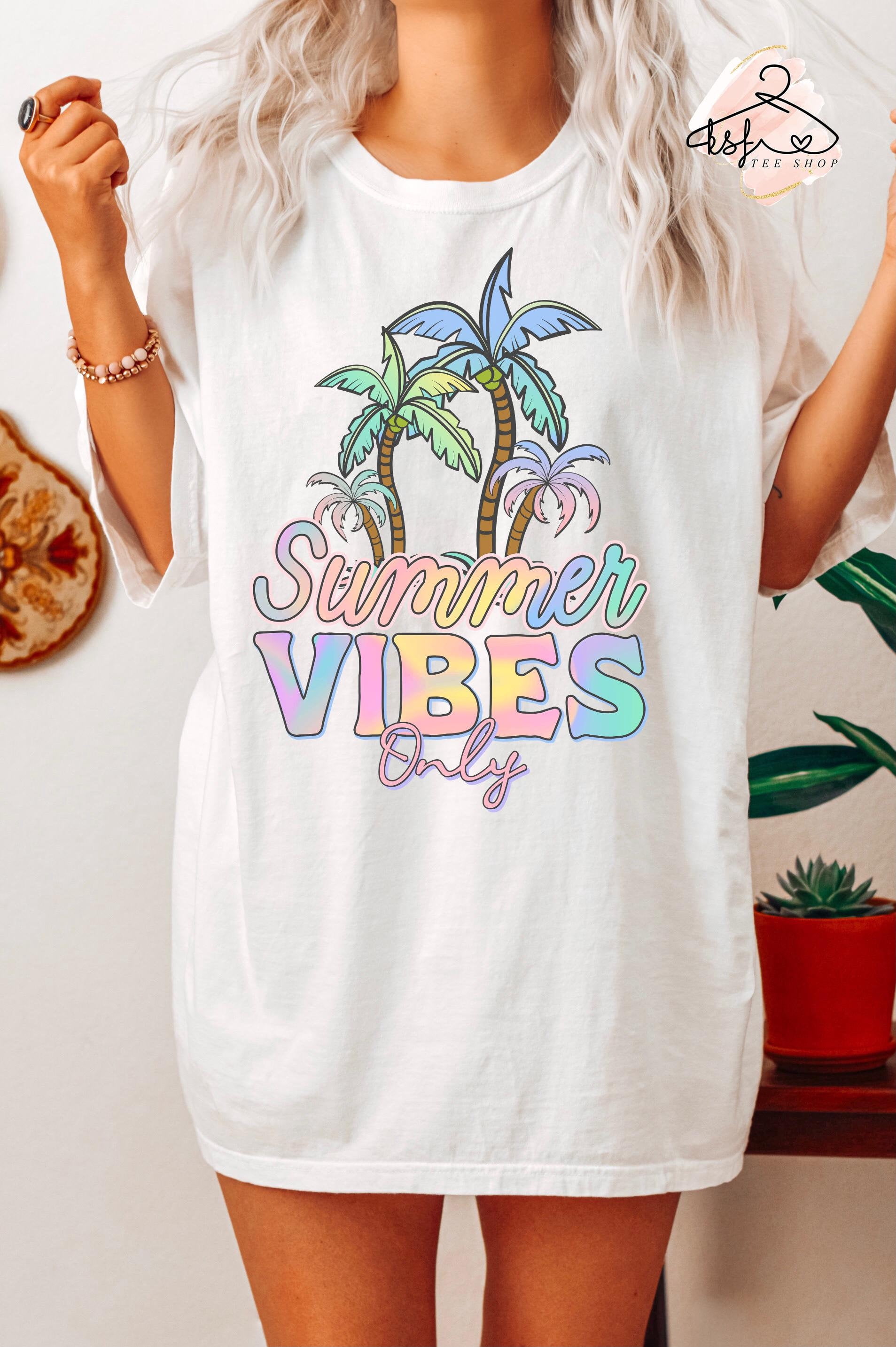 CLOTEX Summer Vibes Palm Tree Comfort Colors T-Shirt, Red L - Walmart.com