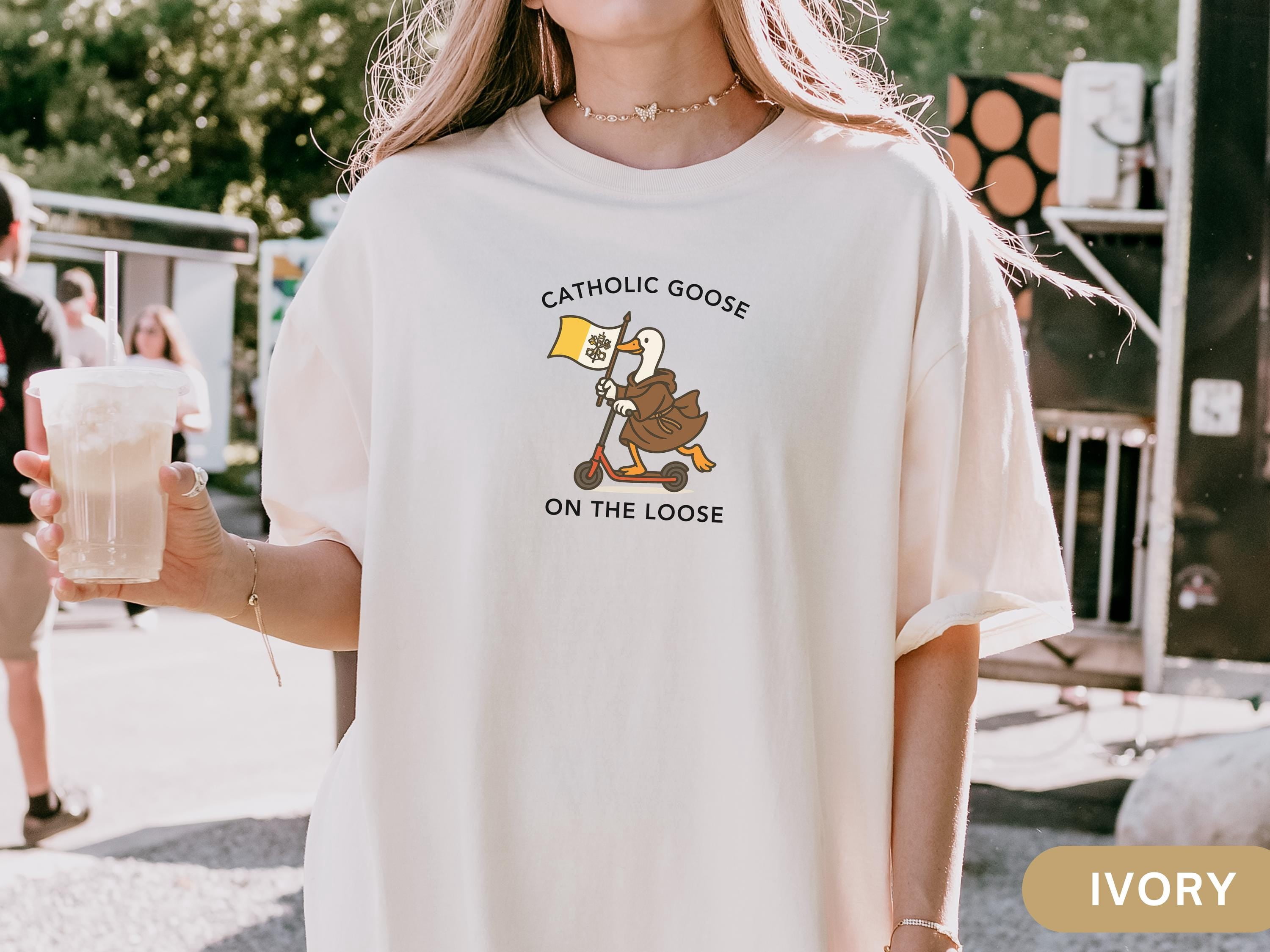 CLOTEX T-Shirt Funny Goose Design Franciscan Soft Comfort Tee Gift ...
