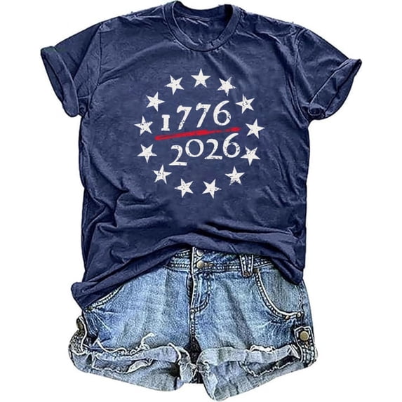 CLOTEX TIXOM Women's USA Floral Flowers Shirt 4th of July American Flag ...