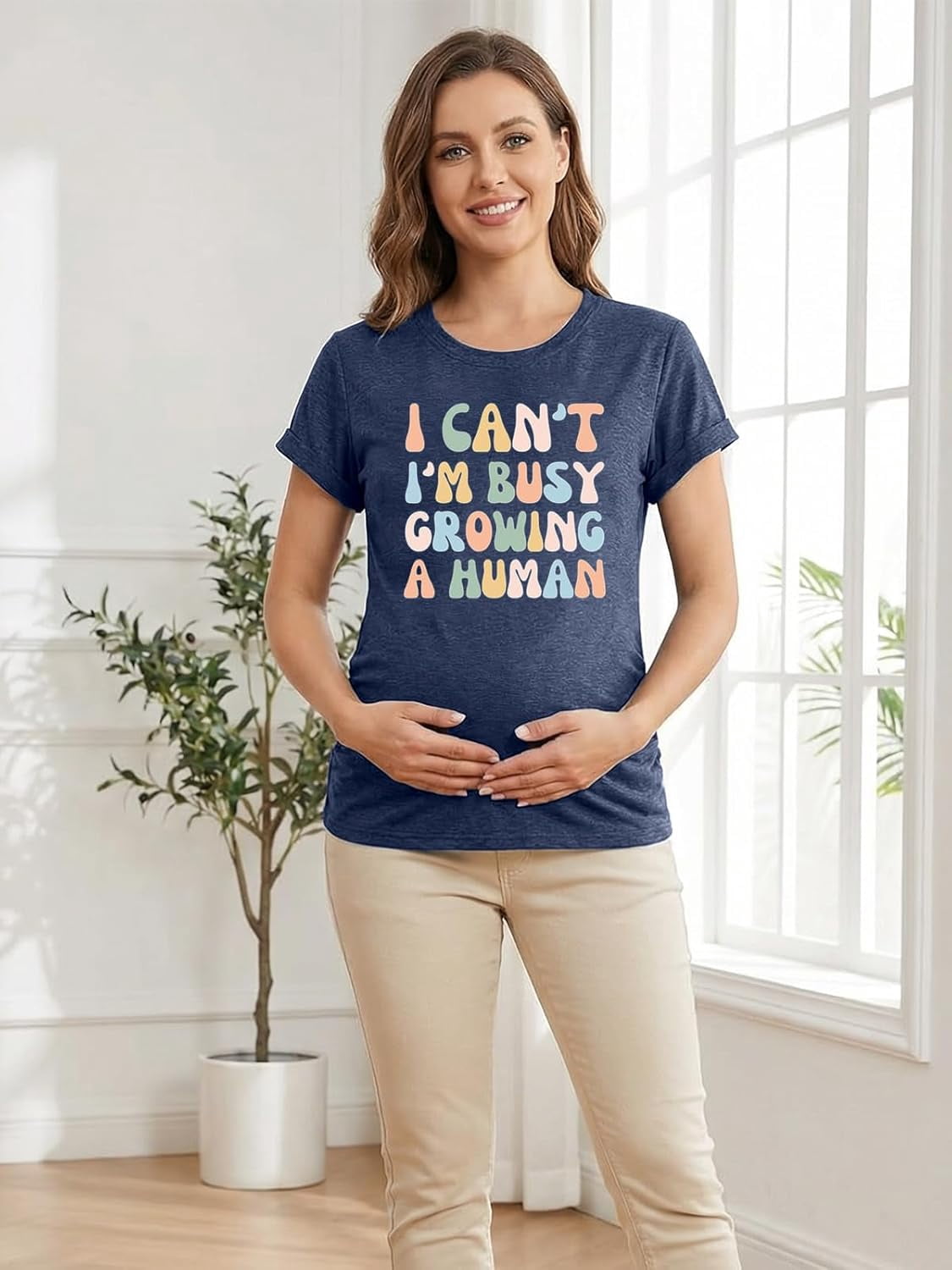 CLOTEX Tewmeu Mama Shirts for Women Funny Pregnancy Announcement Shirt ...