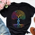 CLOTEX Tree of Life Shirt, Rainbow Graphic Tee, Navy S - Walmart.com