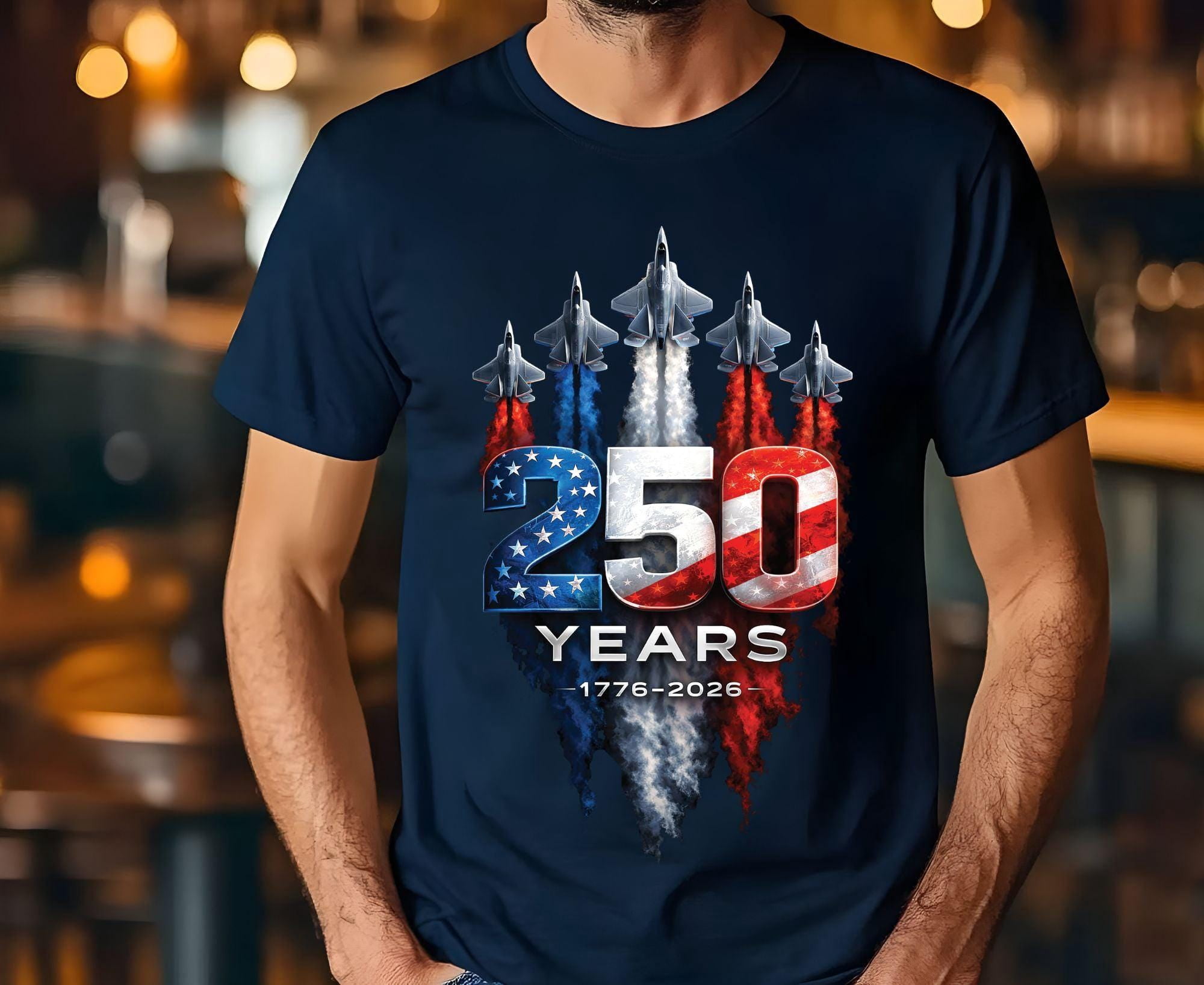 CLOTEX USA 250 Years Patriotic Fighter Jets Shirt, American Flag ...