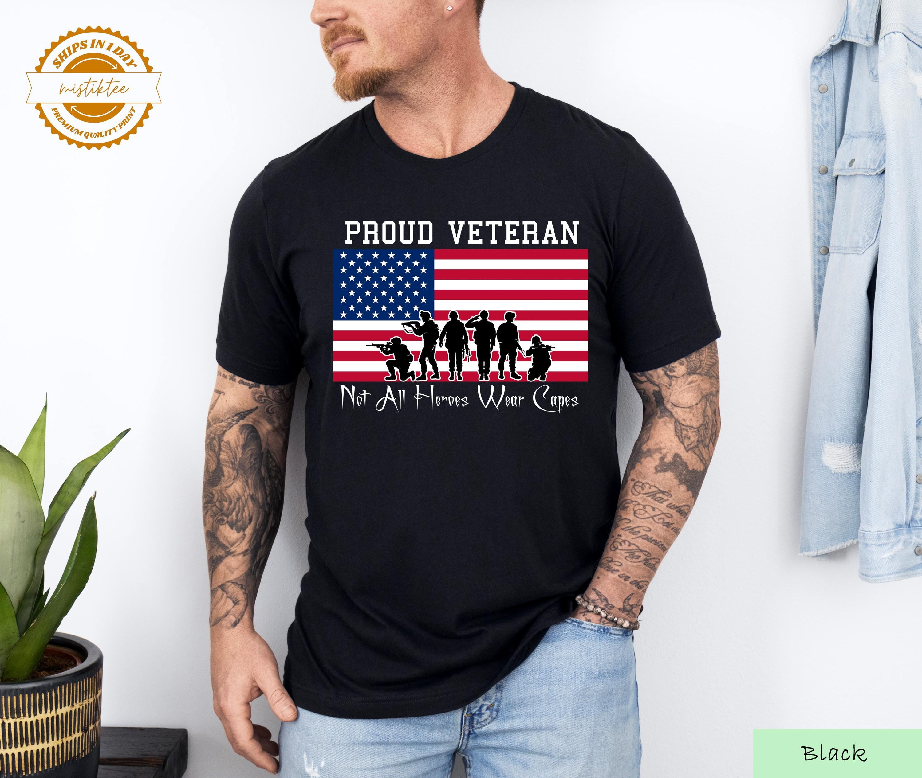 CLOTEX Veteran Shirt, Military Soldier American Flag Sweater, Patriotic ...