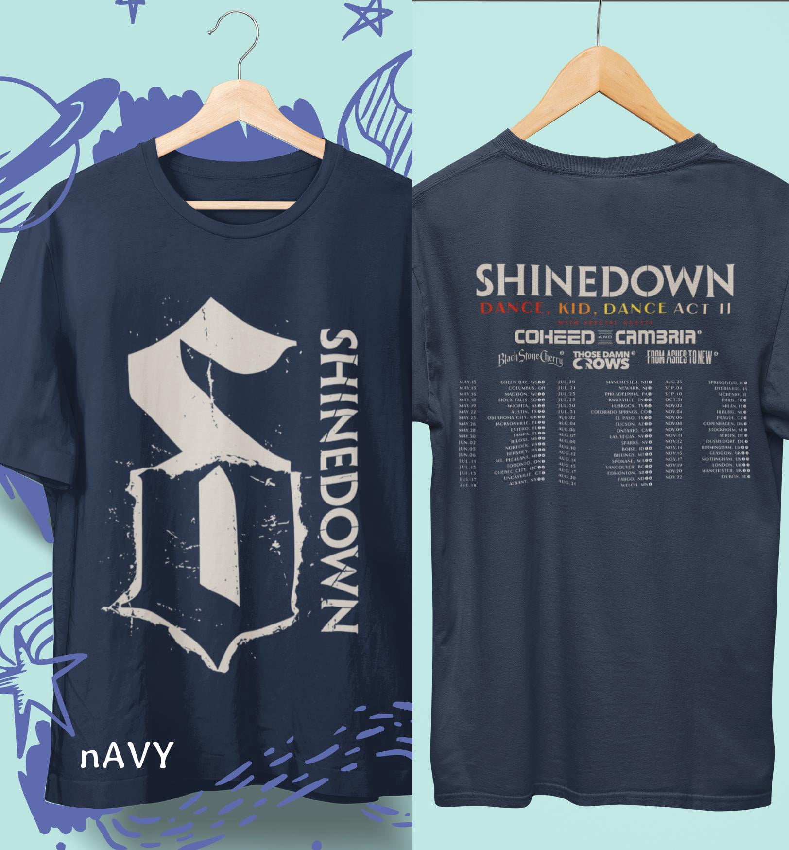 CLOTEX unisex tshirt Shinedown Vintage Style Tee | Retro Rock Band ...