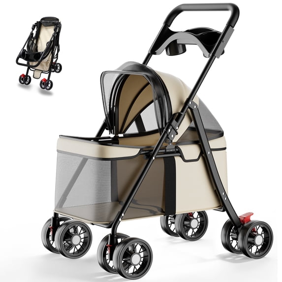 CLOUDREST PRO Pet Stroller for Small Medium Dogs & Cats, Foldable Dog ...
