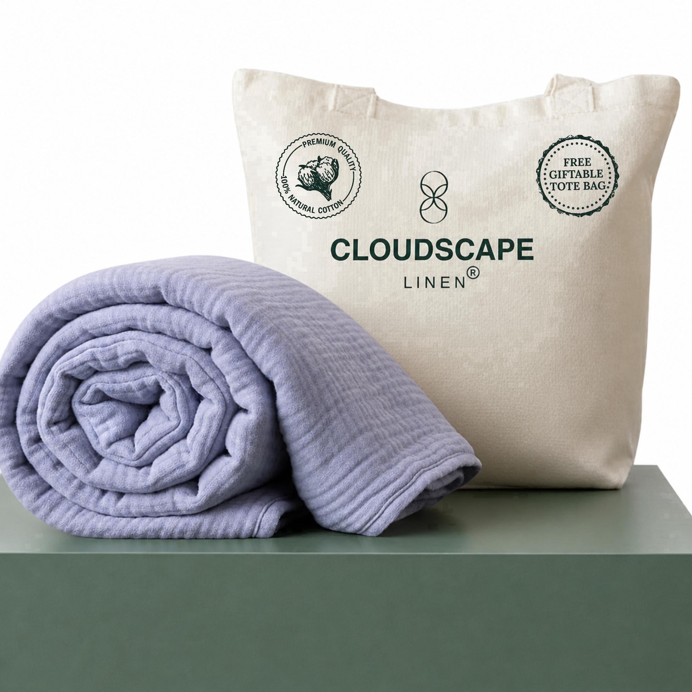 CLOUDSCAPE 4 Layer Muslin Blanket for Adults, 100% Cotton Blanket King ...