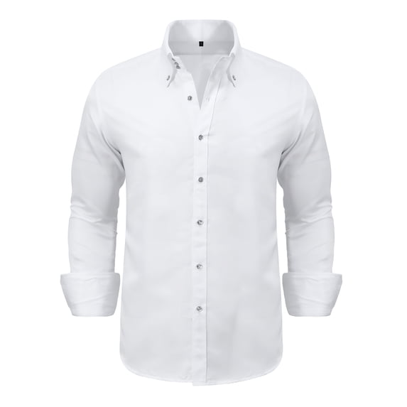 CLOUDSTYLE Men's Solid Slim Fit Non-Iron Button-Down Dress Shirt, 40S ...
