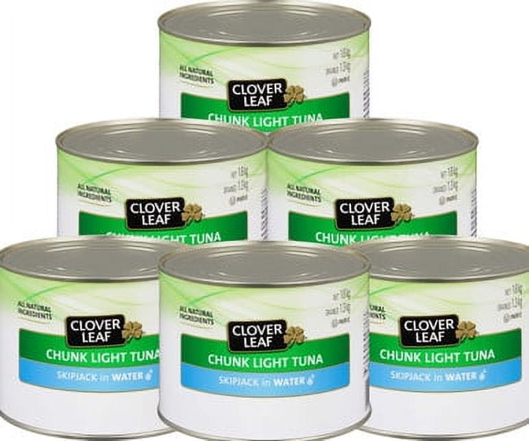 CLOVER LEAF Chunk Light Canned Tuna in Water, 1.8 kg (3.96 lbs) Bulk Food Service, 6-Pack Case ...