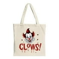 CLOWN Face Tote Bag - Spiky Red Hair Bold Red & White Makeup Dripping ...