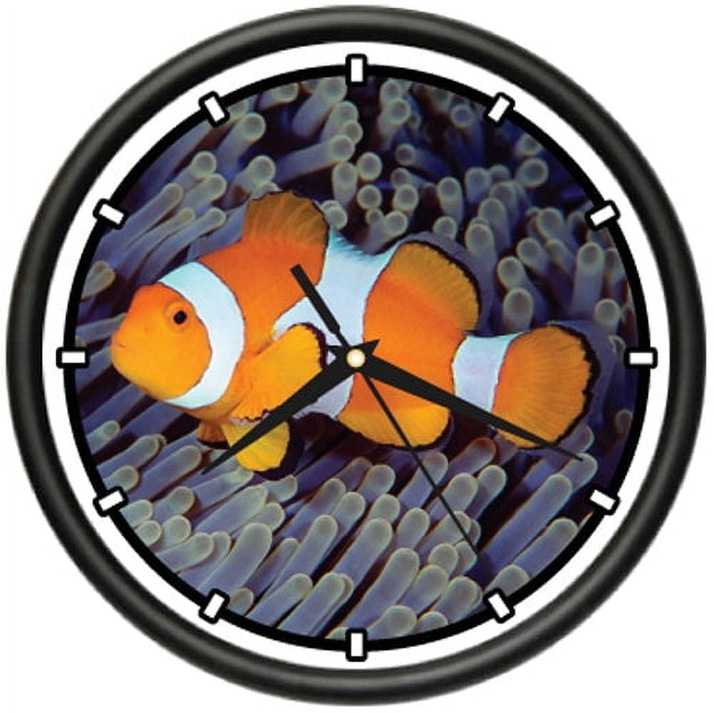 CLOWNFISH Wall Clock clown fish tank tropical aquarium - Walmart.com