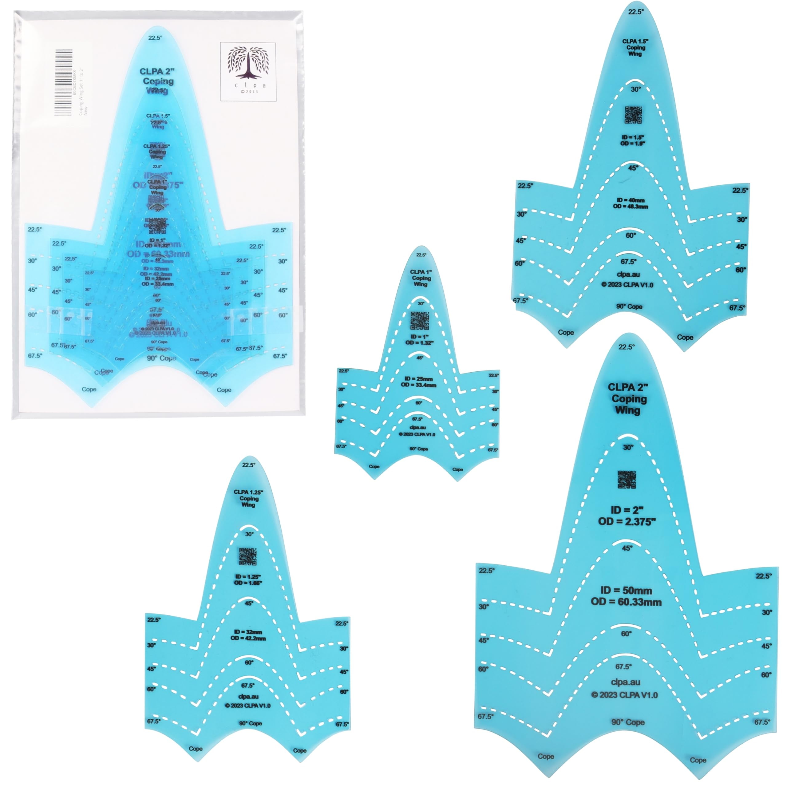CLPA 1-2" Coping Wing Set: Ultimate Pipefitter and Welding Tool ...