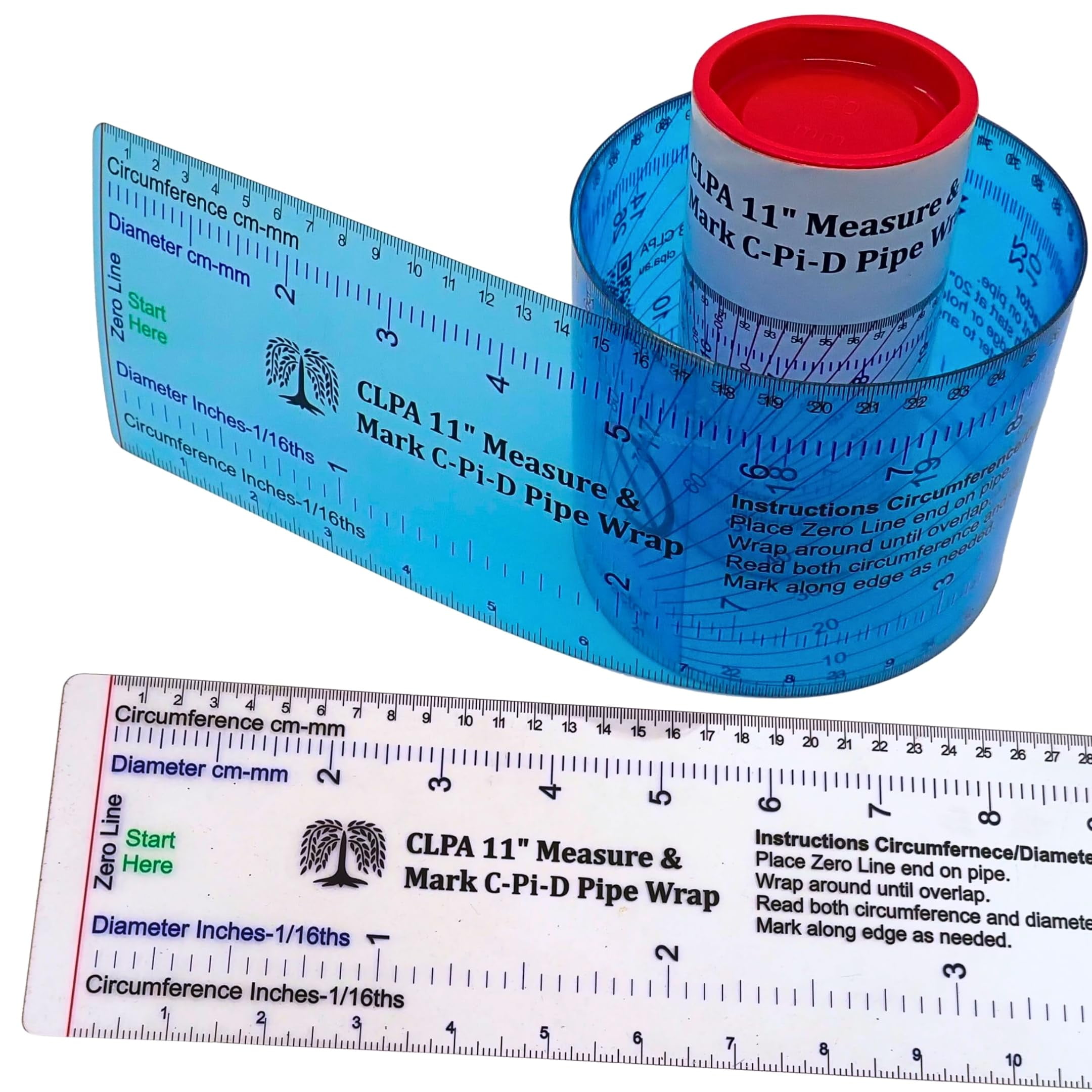CLPA 11" Diameter Measure & Mark C-Pi-D Pipe Wrap Around - Measure & Marking Tool, Cutting Guide ...